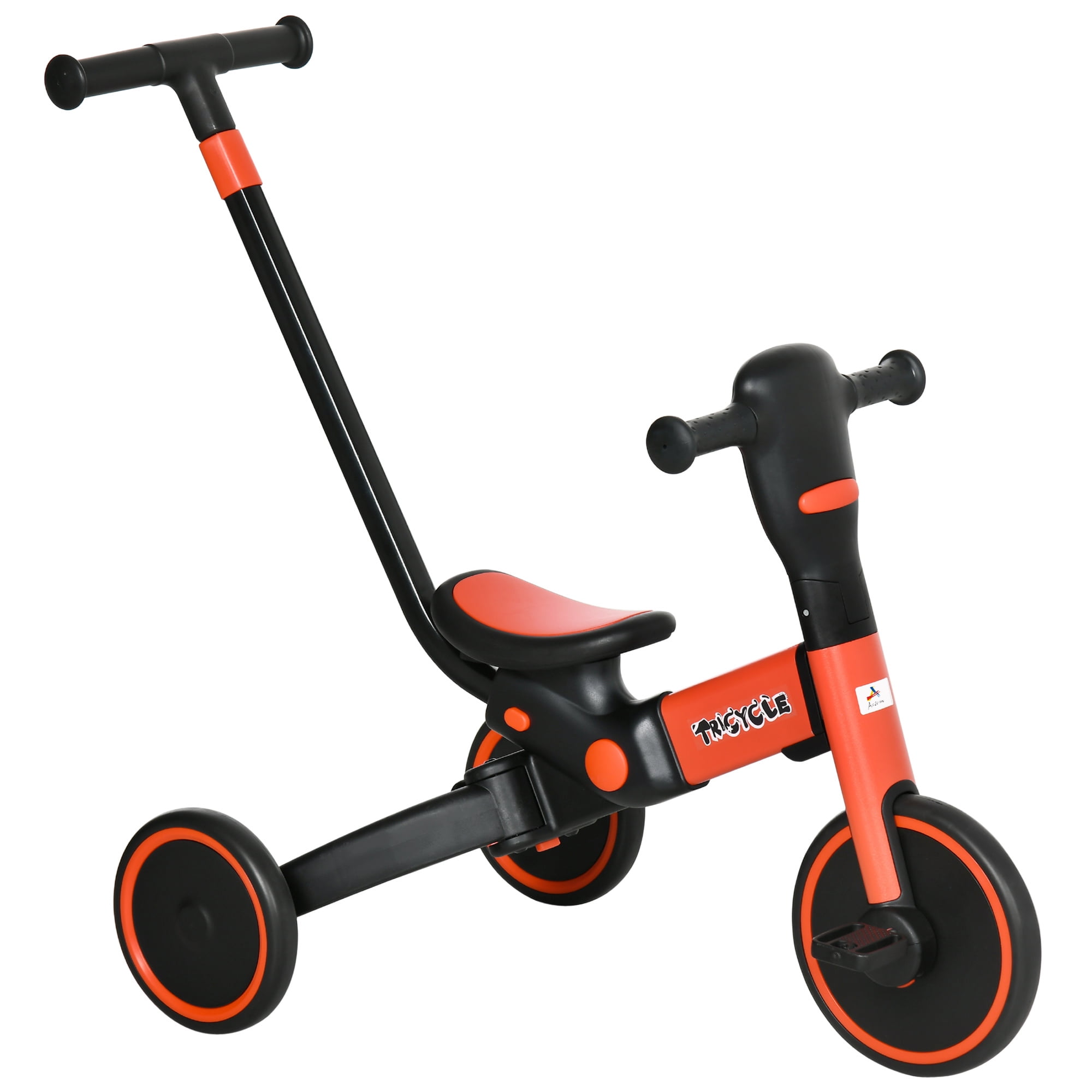 Aosom 4-in-1 Toddler Tricycle, Adjustable Balance Bike, Kids Bike, Baby ...