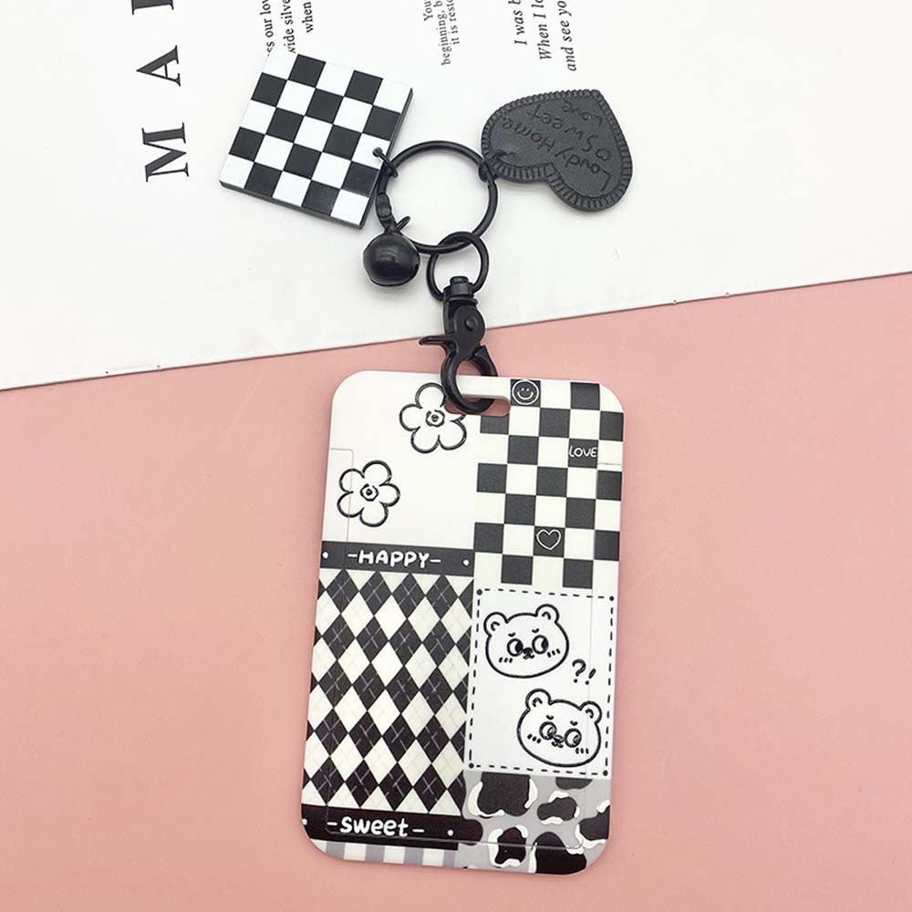 Lovely Office School Name Tags Keychain Straps Bank Credit Card Black ...