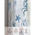 Blue Coastal Crabs Sheer Curtains for Living Room Bedroom Summer Ocean ...