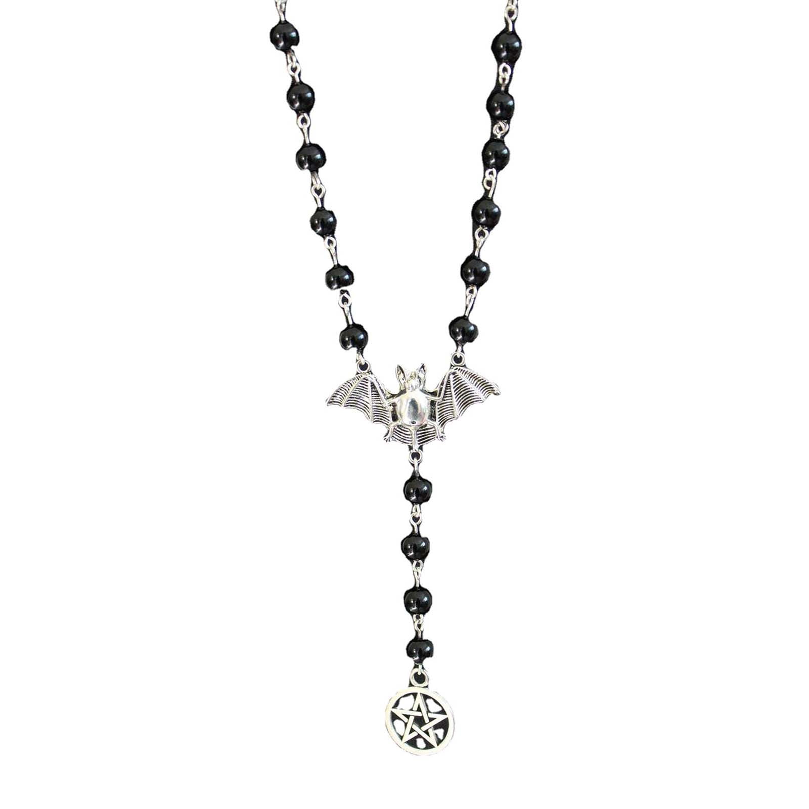 ZPAQI Gothic Bat Necklace Pentagram Bat Pendant Victorian Vampire Bat ...