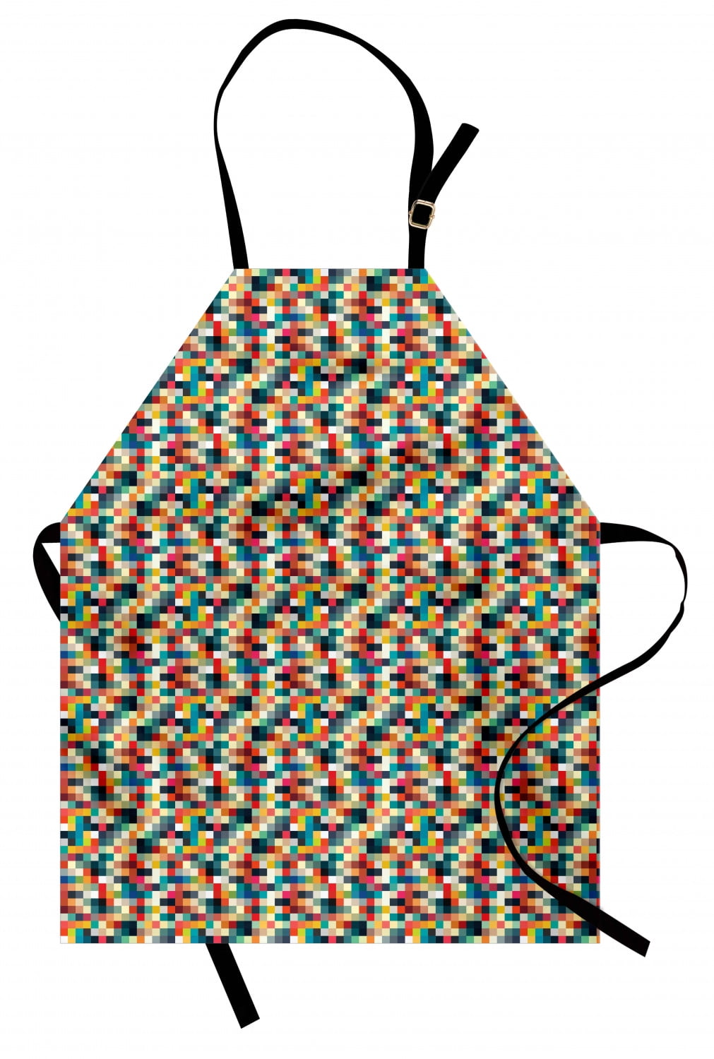 Geometric Apron Pixel Art Inspired Checkered Squares Grid Illustration ...