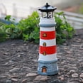 Solar Lighthouse Garden Light with Rotating LED, 14.75 in Outdoor Yard ...