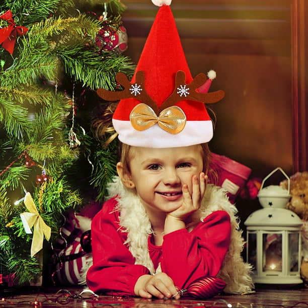 Christmas Decoration Clearance Funny Christmas Hats With Reindeer For Children Santa Hat reindeer Christmas Hat Thicker Red Newborn Santa Hat For