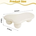Linnnzi 39.4" Modern Cloud Coffee Table – White Irregular Oval Top with ...