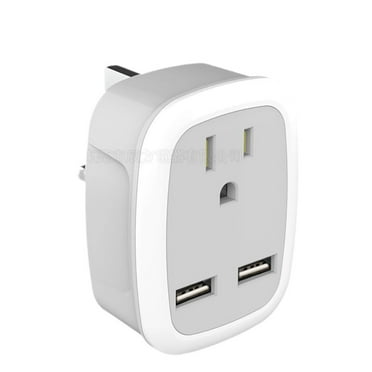 GHRTGR-US to UK Ireland Travel Plug Adapter 2 Pack, Type G Power Outlet ...