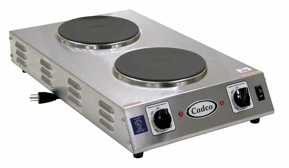 Cadco Hot Plate,Double,Cast Iron CDR-2CFB - Walmart.com