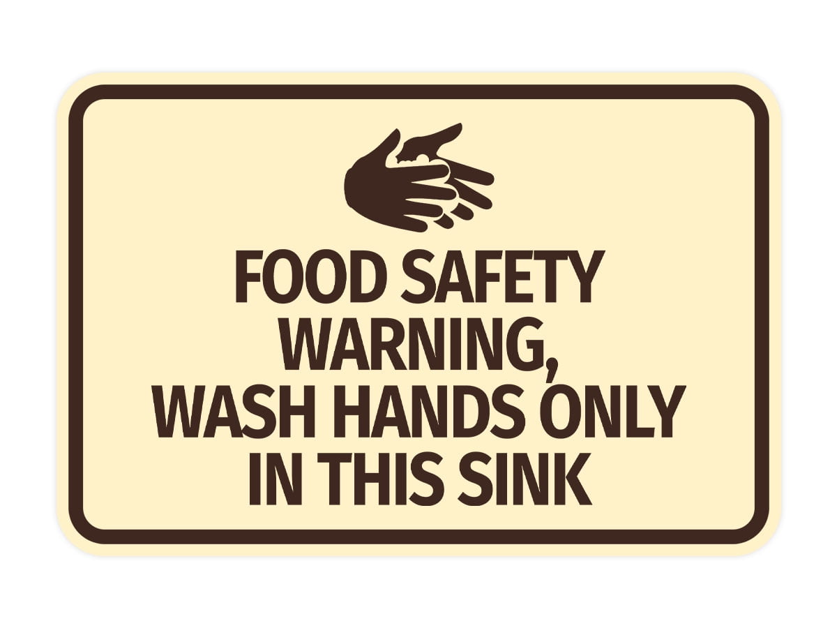 Signs ByLITA Classic Framed Food Safety Warning, Wash Hands Only In ...