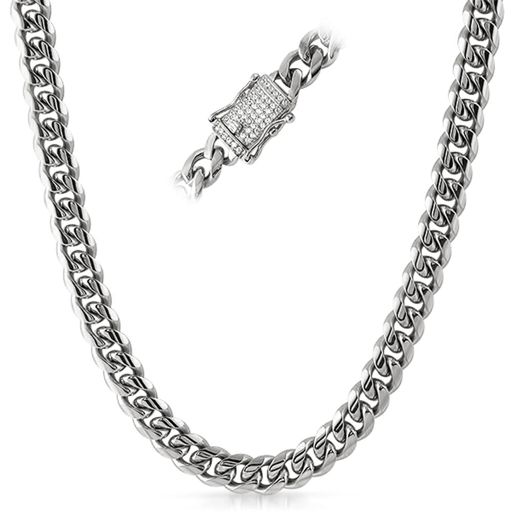 CZ Diamond Lock 10MM Cuban Chain Stainless Steel 36 In Walmart cz-diamond-lock-10mm-cuban-chain-stainless-steel-36-in-walmart