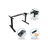 Mount-It! Electric Sit-Stand Desk with Tabletop, Black, Ergonomic ...