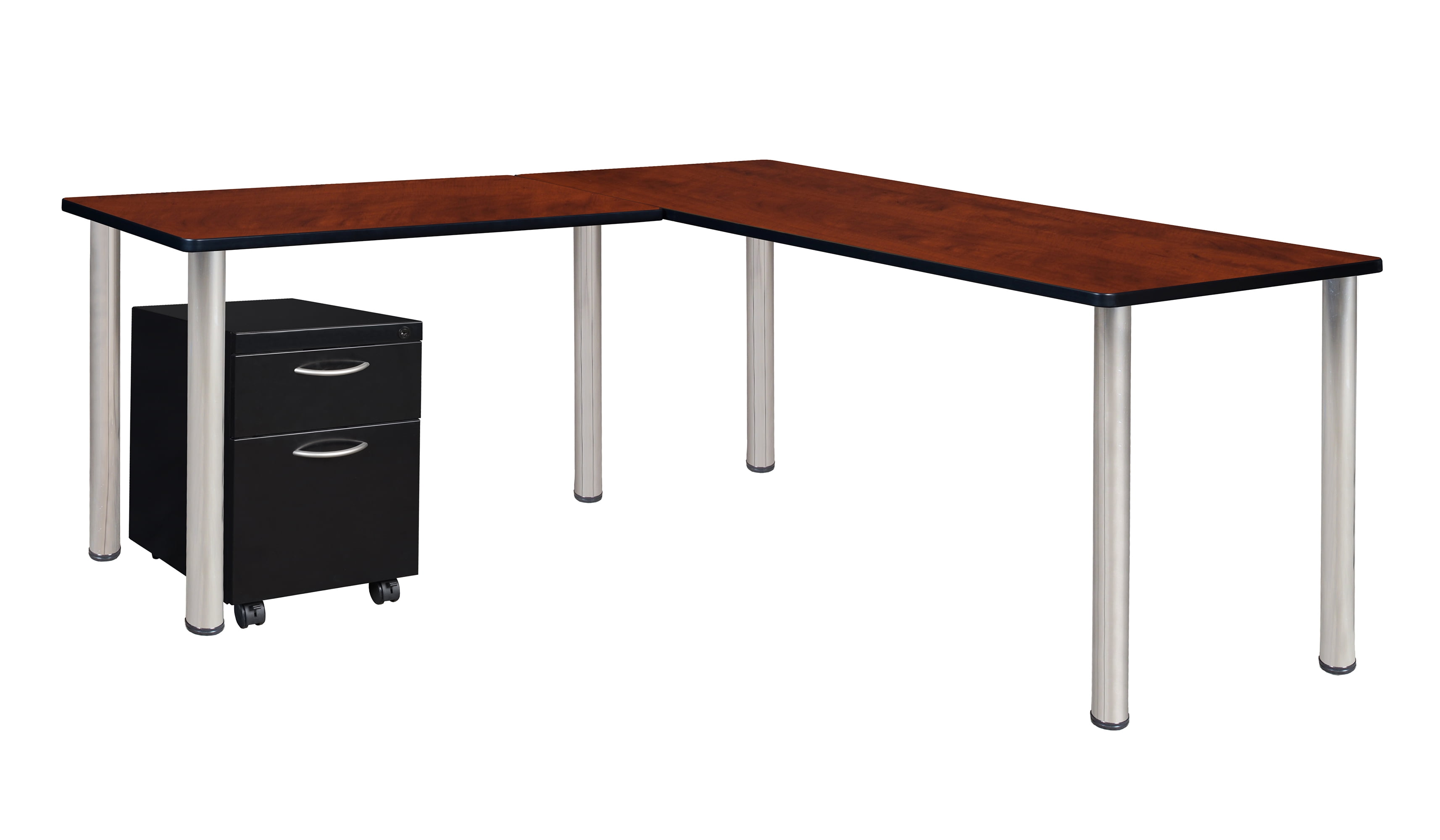Regency Kee Single Pedestal L-Shaped Desk - Walmart.com