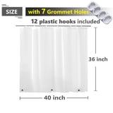 PEVA Frosted Shower Curtain for Window 40x36, Waterproof Vinyl Bathroom ...