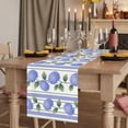 Blue Purple Flowers Burlap Cotton Table Runner 13x120 Inches Long ...