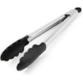Silicone tipped stainless steel tongs, 12 inches, black - Walmart.com