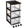 IRIS USA, 3-Drawer Rolling Storage Cart with Organizer Top, Black ...