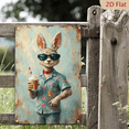 8x12inches Rustic Metal Wall Art, Painterly Anthropomorphic Rabbit in ...