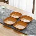 Square Dinner Plate Tray Set With Storage Holder Set Of 8 Wood Grain ...