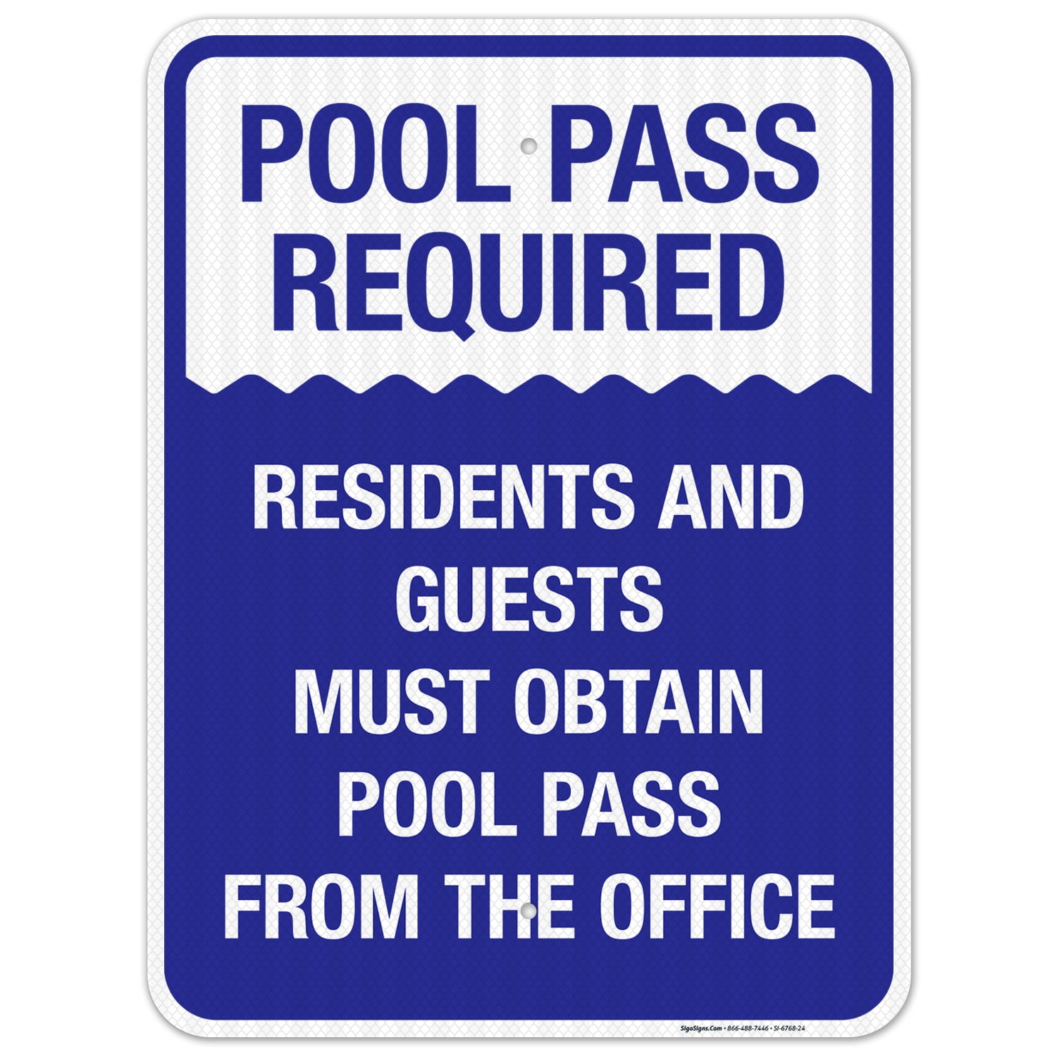 Pool Pass Required Sign, Pool Sign, 24x30 Reflective Aluminum - Walmart.com