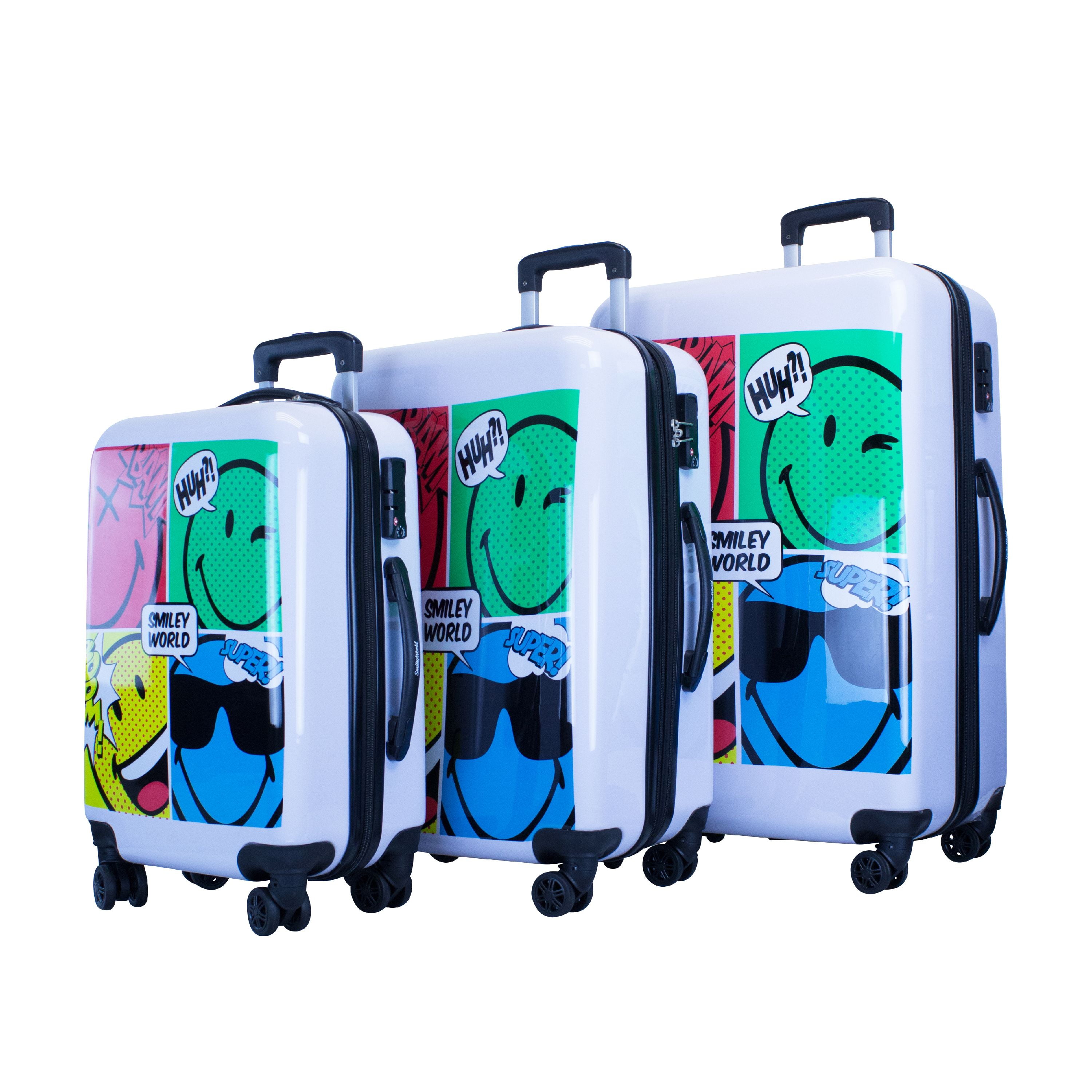 ATM Luggage Smiley Comic 3pc Set - Walmart.com