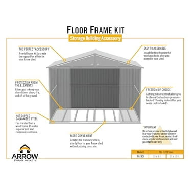 Arrow Blue Grey Floor Frame Kit for Arrow Elite Sheds 6x4, 8x4, and ...