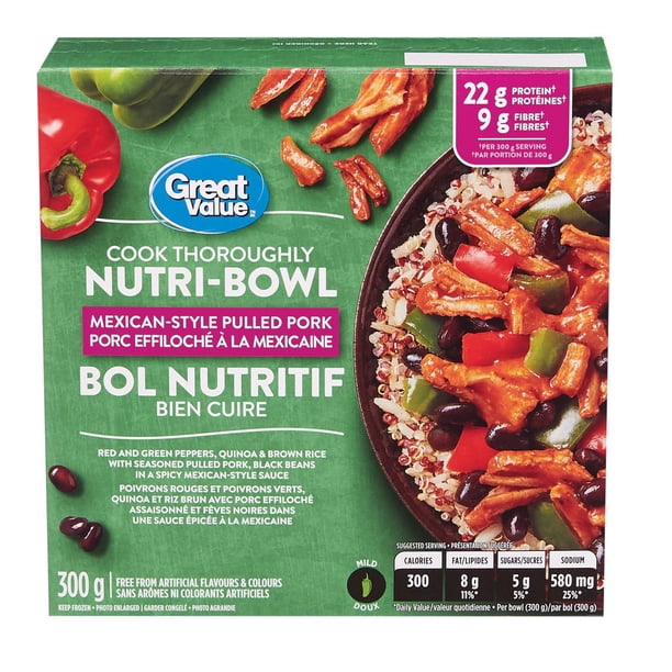 Great Value Mexican-Style Pulled Pork Nutri-Bowl, 300 g - Walmart.ca