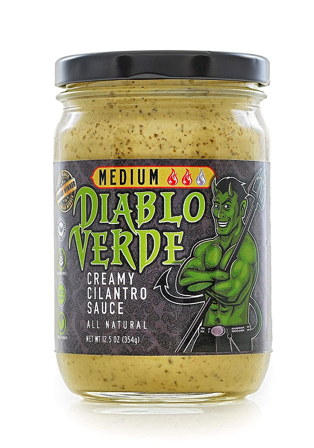 Diablo Verde Salsa, Medium Creamy Cilantro Sauce, 12.5 oz. Jar ...