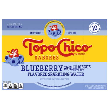 Topo Chico Sabores, Variety Pack Sparkling Water, Tangerine Lime Blueberry, 12 Oz Cans - Walmart.com