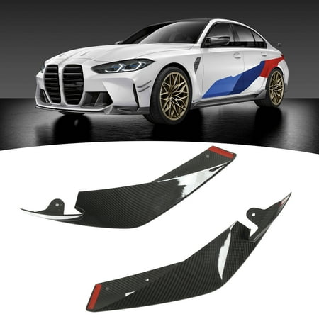 Front Bumper Side Lip Splitter, Carbon Fiber Front Lip Spoiler Glossy ...