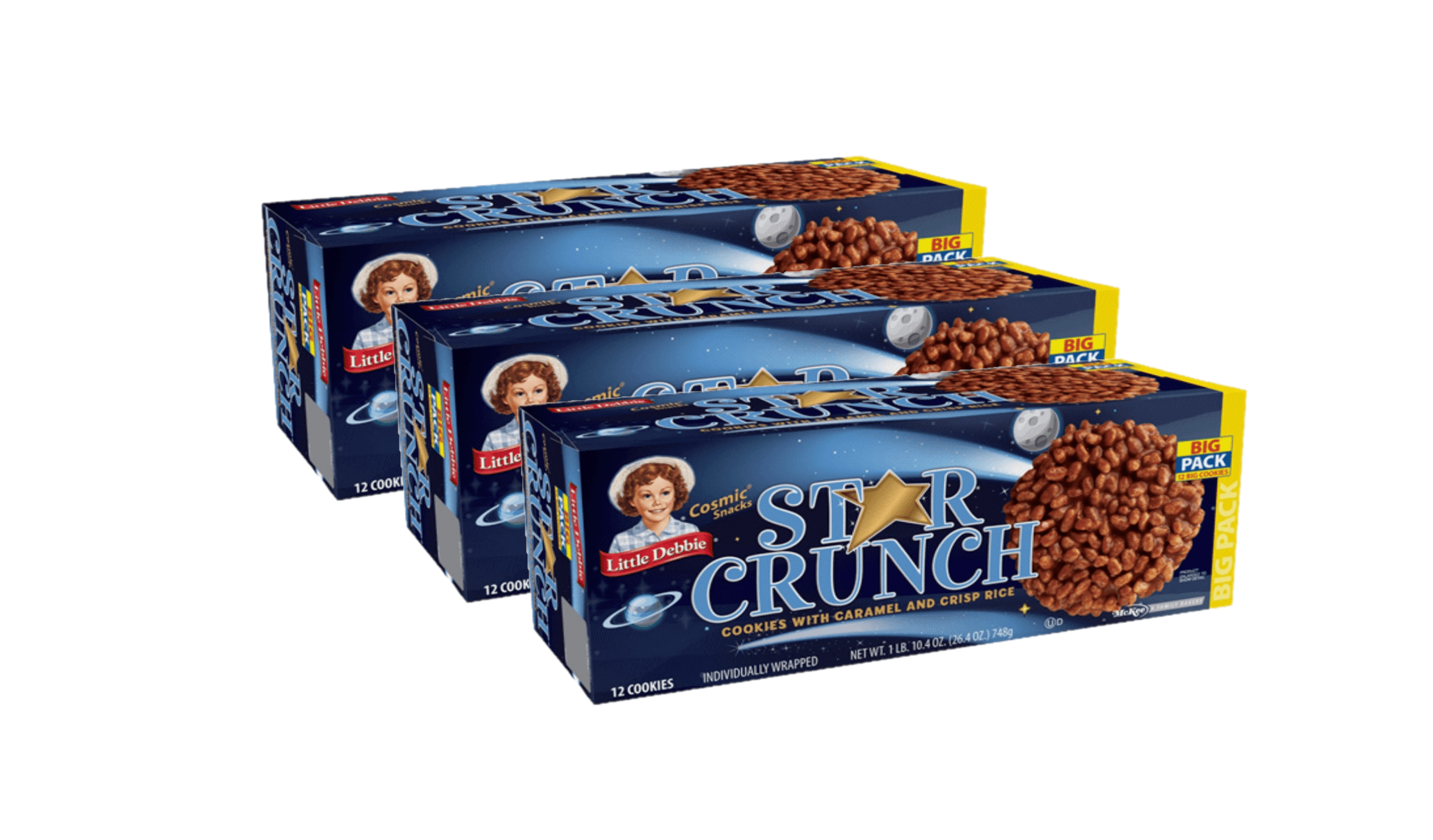 Little Debbie Star Crunch Cosmic Snacks, 3 Big Pack Boxes - Walmart.com