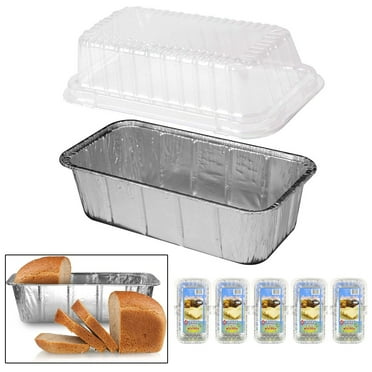2 lb. Aluminum Foil Loaf Pan w/ Clear High Dome Lid 25/Pk -Disposable ...