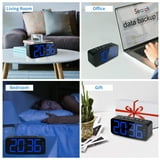 VOCOO Blue LED Digital Desktop Alarm Clock 6.3" Large Display for ...