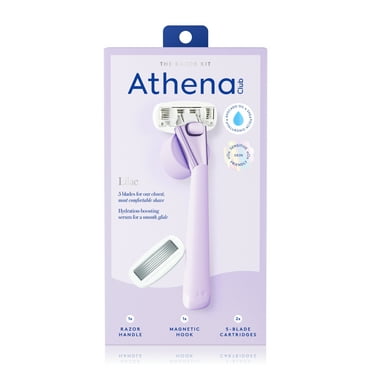 Athena Club 5-Blade Women's Razor Kit - 1 Handle, 2 Blade Refills ...