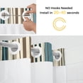Boho Vertical Stripe No Hook Shower Curtain and Snap in Liner Set ...