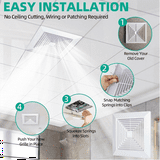 Bathroom Exhaust Fan Cover, White Plastic 24.5x24.5cm, Square Ceiling ...