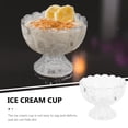 HONMEET Set of 5 Transparent Glass Ice Cream Cups with Lotus Design ...