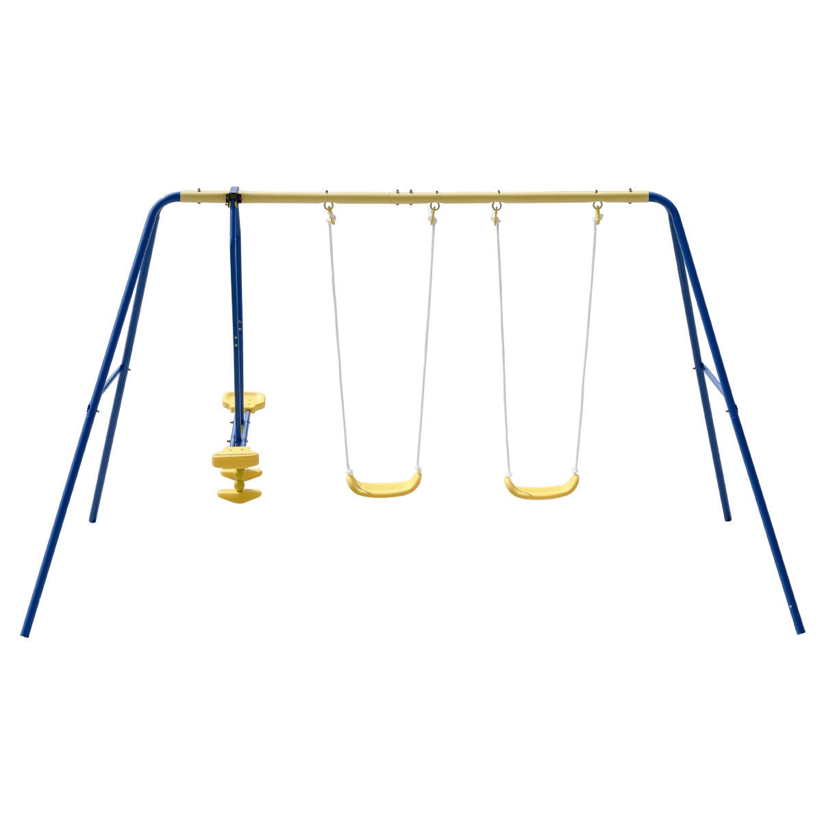 Metal A-Frame Four Seat Swing Set Fun Play Chair Kids Children Backyard ...