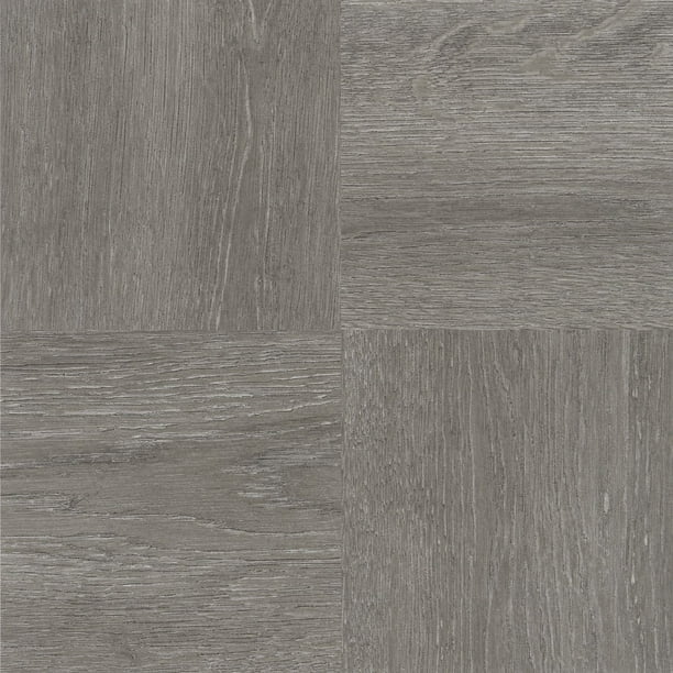 Traditional Elegance Madison Charcoal Grey Wood 12x12 Self Adhesive ...