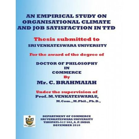 An empirical study on organisational climate and job satisfaction in ...