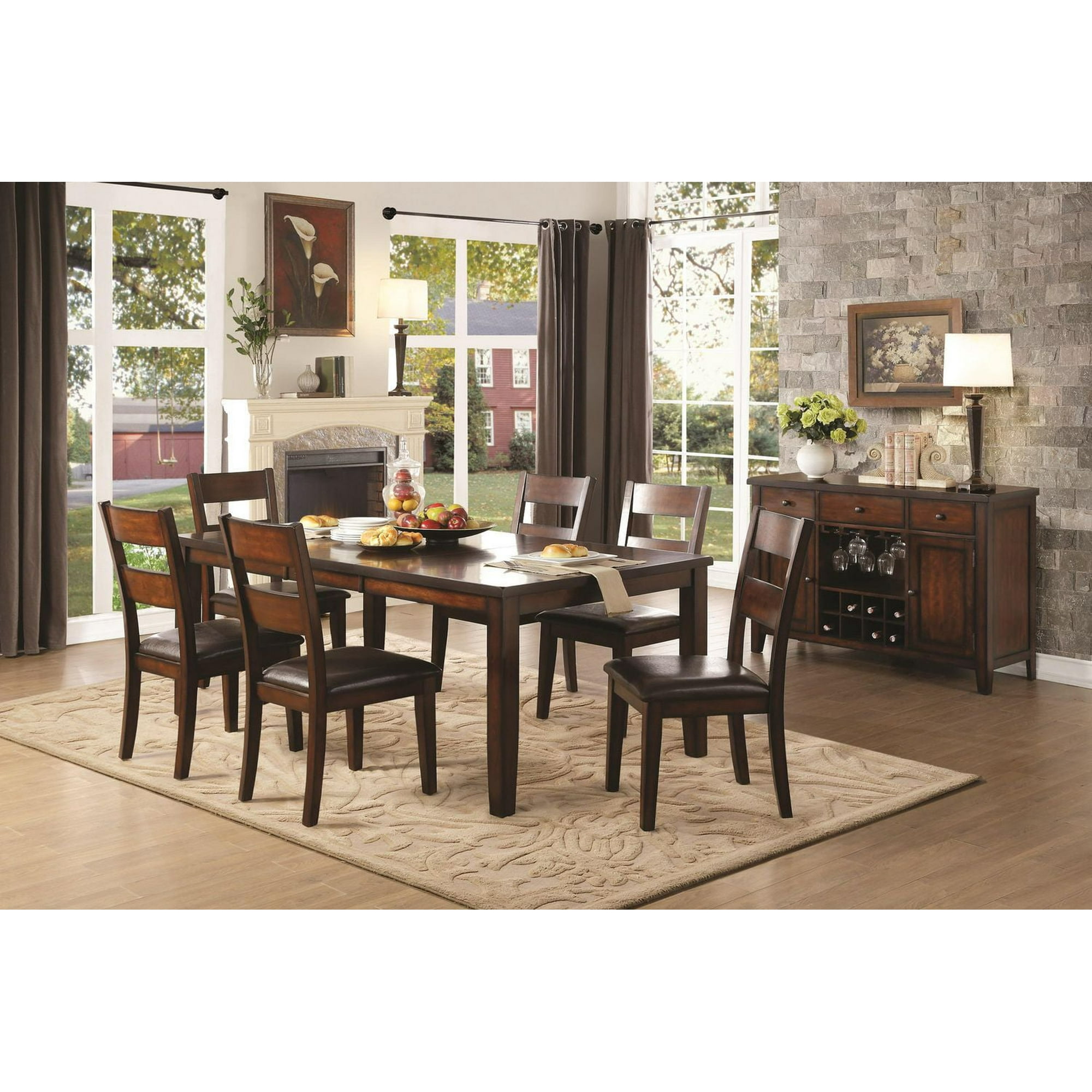 Click here for Topline Home Furnishings Burnishing Espresso 5pc D... prices
