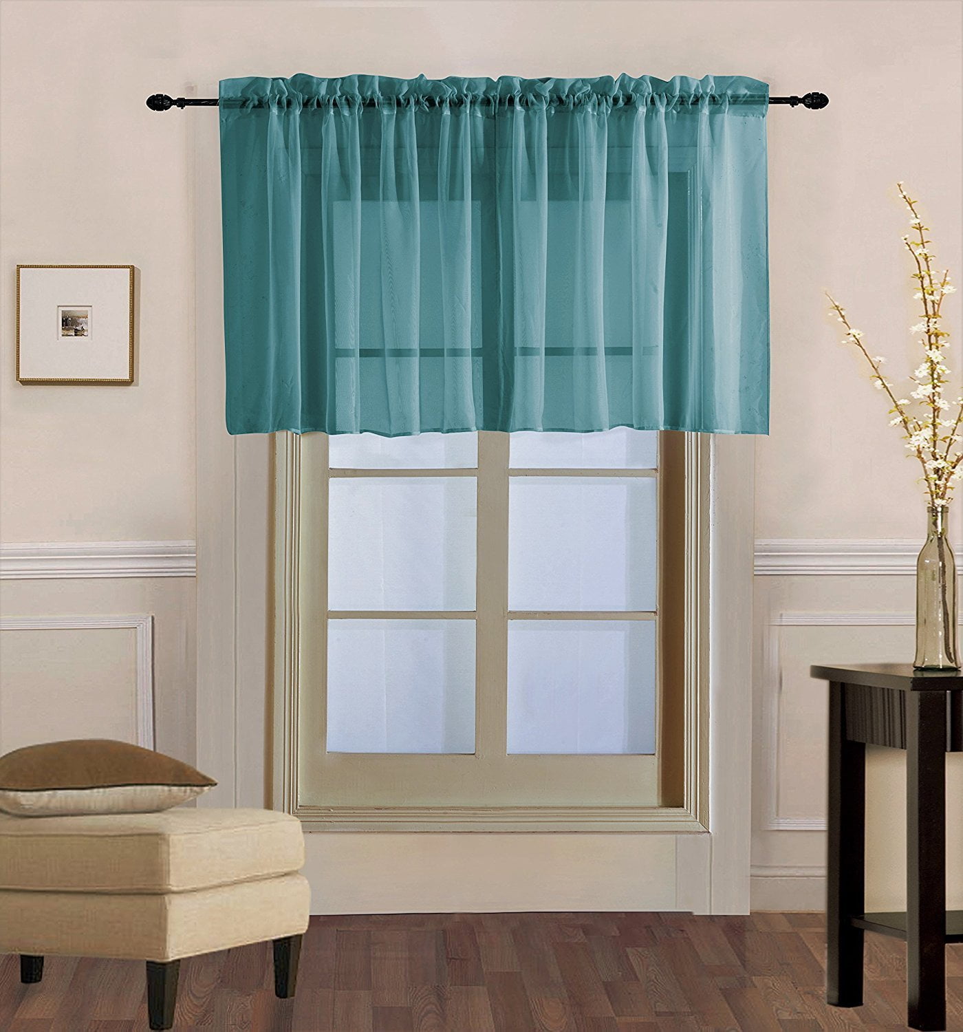 Decotex 1 Piece Sheer Voile Rod Pocket Multi Use Straight Window ...