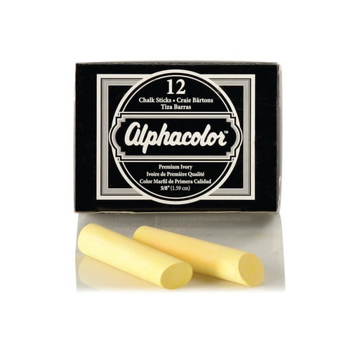 Quartet Alpha Chalk 5/8" Diameter Golden Ivory 12 Sticks per Pack ...