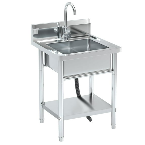 Geetinfly Freestanding Stainless Steel Utility Sink,Commercial Kitchen ...