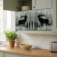 Black Elk Silhouette Cabinet Curtains 35"Wx35"L, Pine Forest Sage Green ...