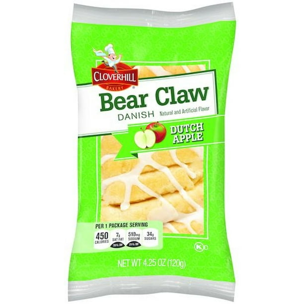 Cloverhill Bear Claw Dutch Apple Danish, 4.25 Ounce -- 36 per case ...