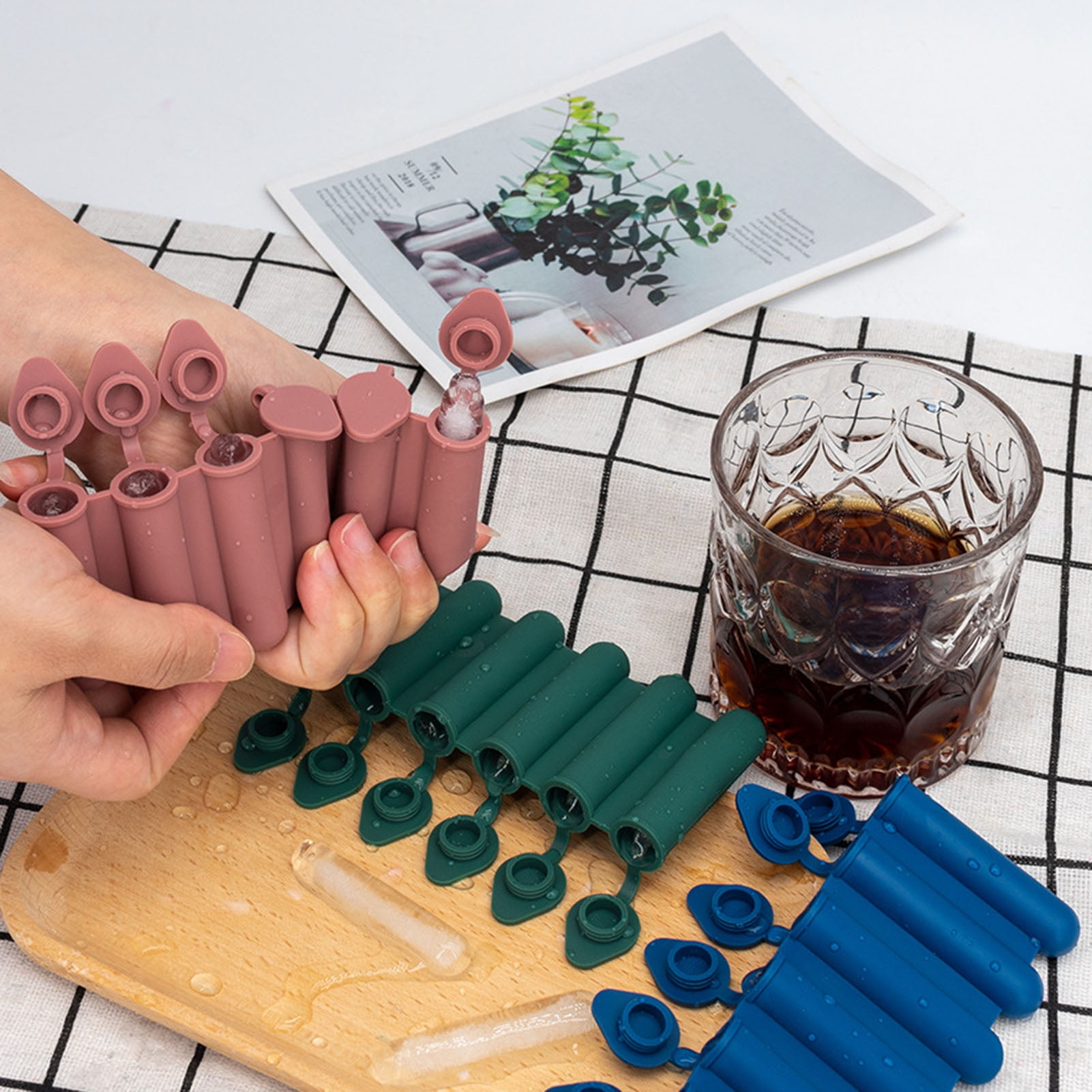 Jiaroswwei Ice Stick Mold with Lid 6 Hole Reusable Food Grade Easy to ...