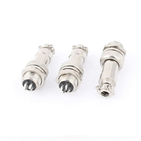 GX12-4 4-Pin 12mm Male Female Panel Metal Connector Aviation Plug 3Pcs ...
