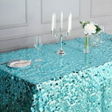 BalsaCircle 90" x 156" Big Payette Sequin Tablecloth Turquoise - Walmart.com