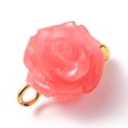 100pc Coral Charms with Golden Brass Ball Head Pins Flower Mixed Color ...