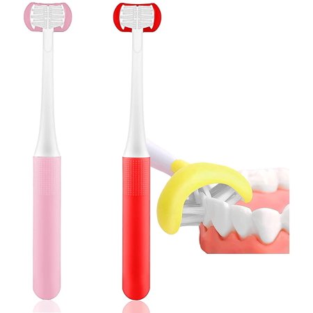 2 Pieces 3 Sided Autism Toothbrush Three Bristles for Special Needs ...