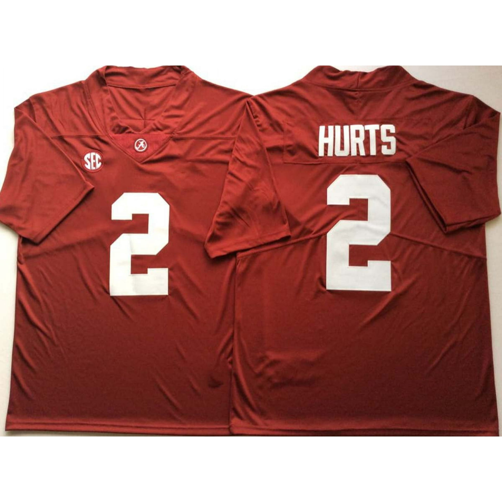 Click here for Mens Alabama Crimson Tide Red #2 Hurts College Foo... prices
