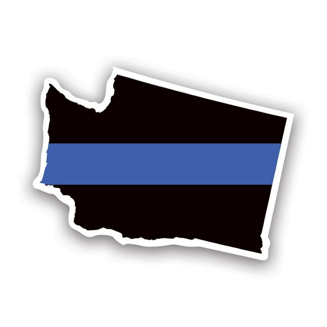 Washington State Shaped The Thin Blue Line Sticker Decal - Self ...